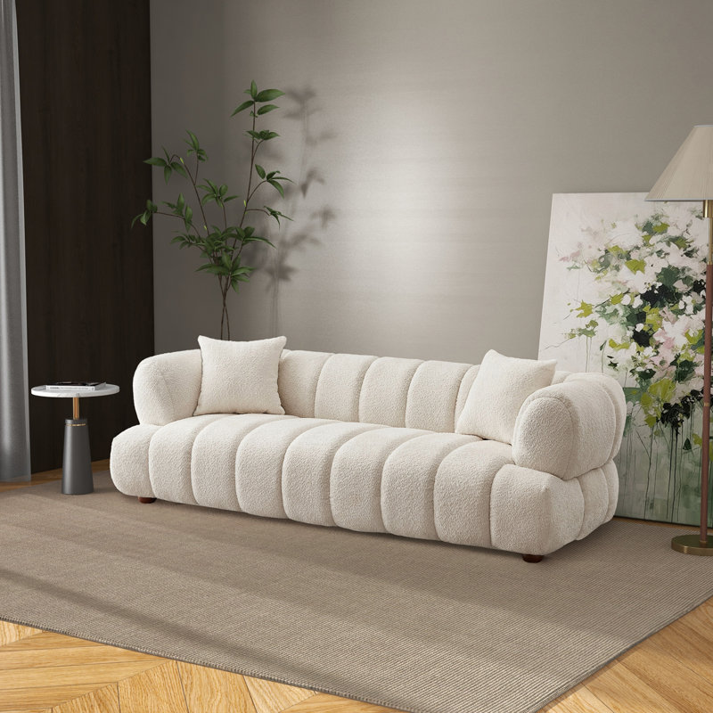 Latitude Run Birsen Mid Century Modern Living Room Luxury Boucle Fabric Sofa Wayfair
